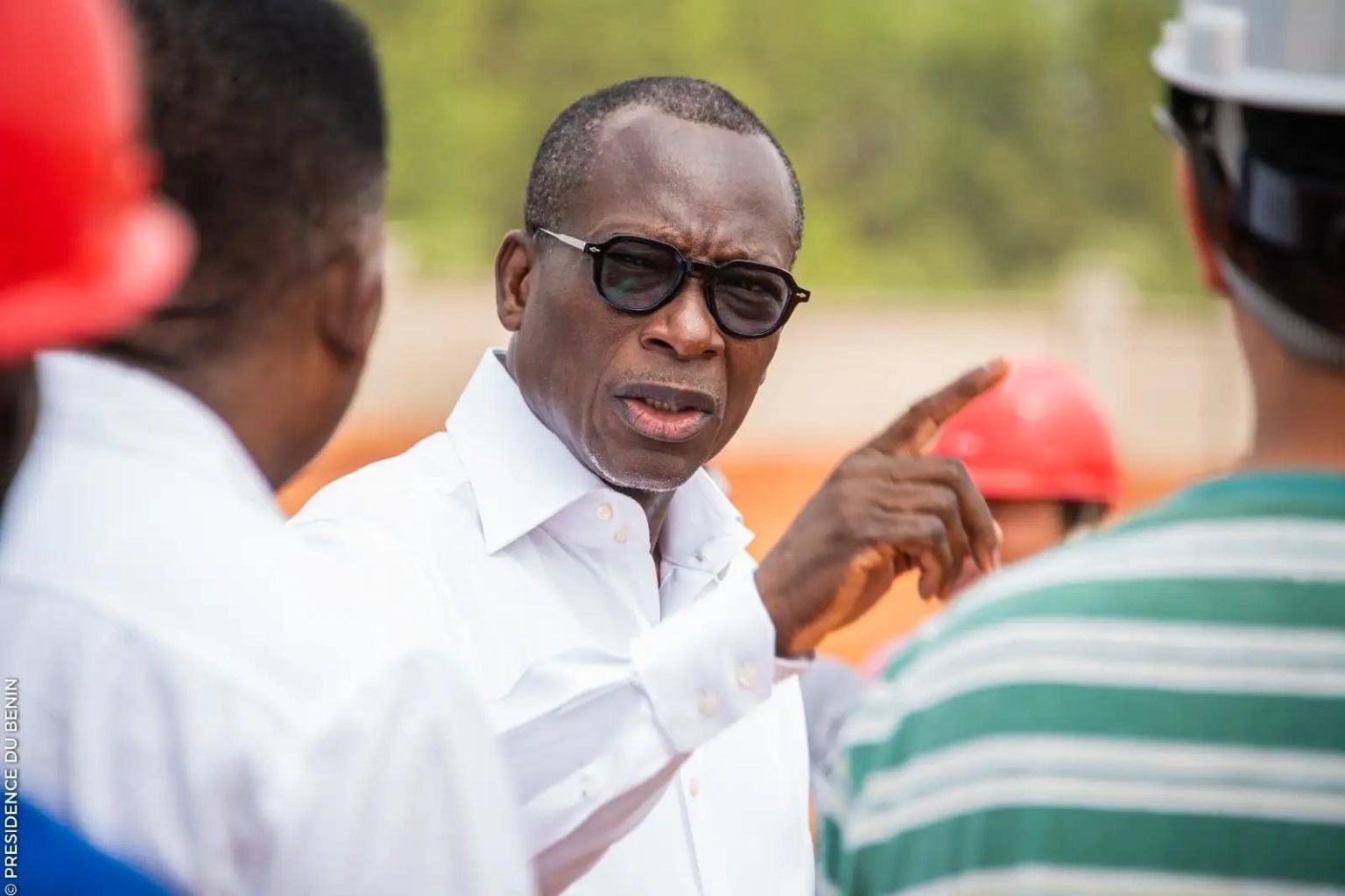 Patrice Talon Visite Le Chantier Du Nouveau Siège - Bénin