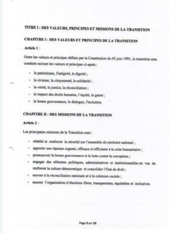 Voici la Charte de la Transition et l’Acte de confirmation signés par le Capitaine Traoré ...