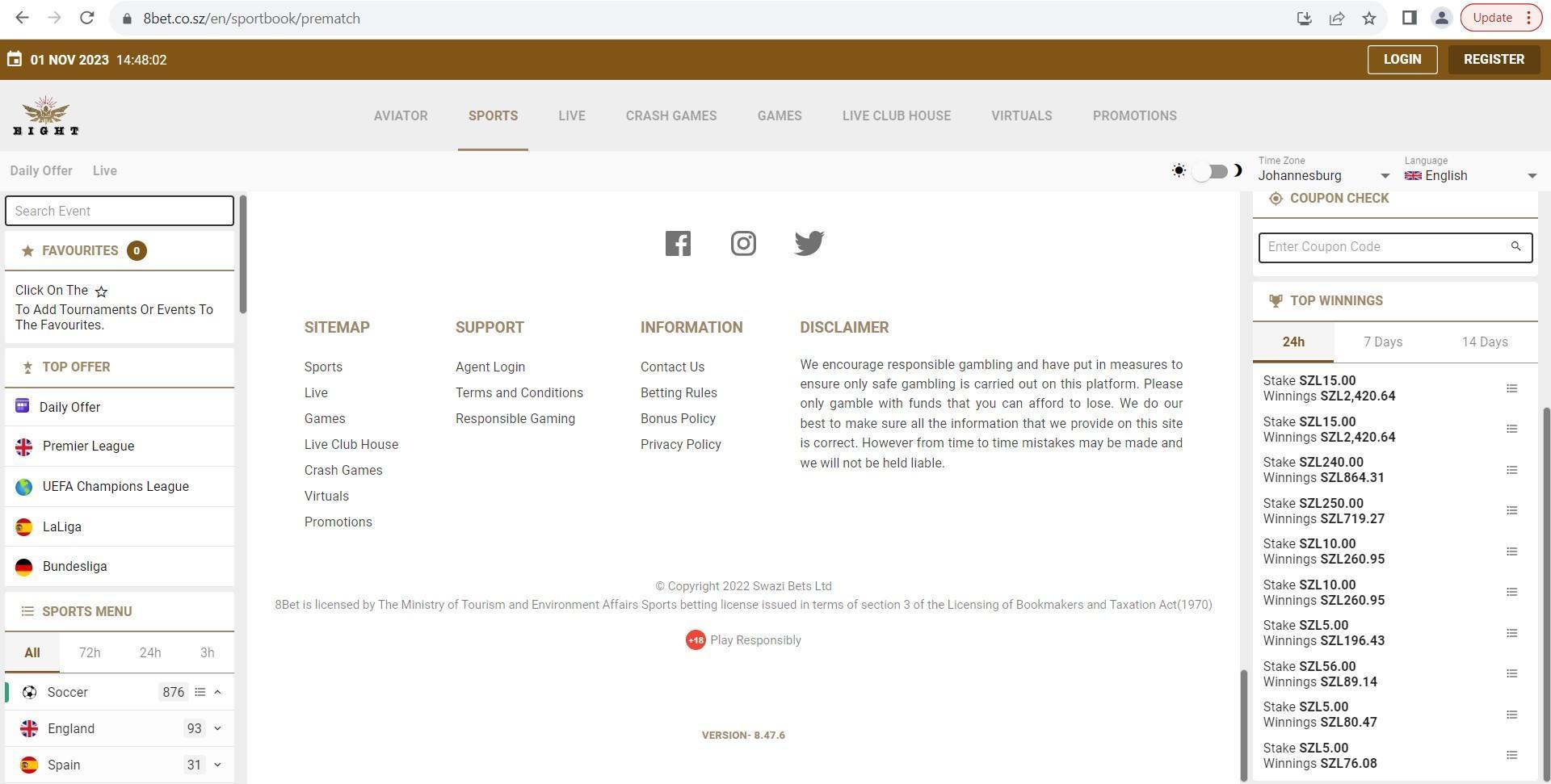 Gaming Control Board says 8Bet is an unauthorised betting company ...