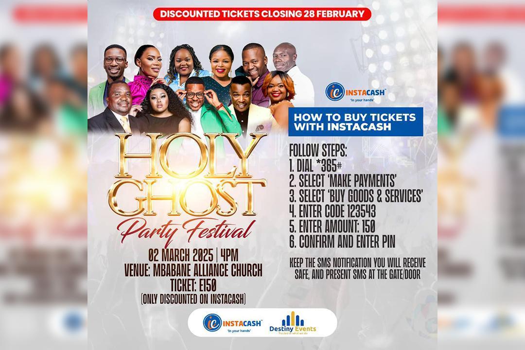 HOLY GHOST PARTY FESTIVAL: SECURE YOUR DISCOUNTED TICKETS NOW WITH INSTACASH! - Eswatini
