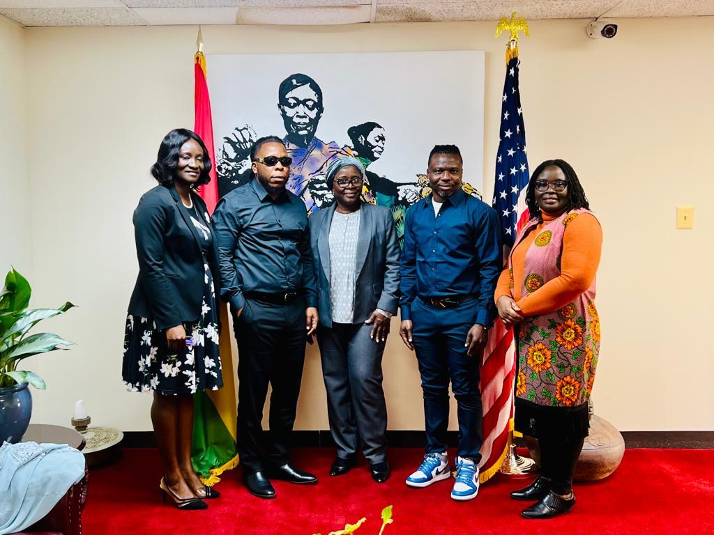 Edem and big twins pay courtesy call on Ghana’s Ambassador in USA to ...