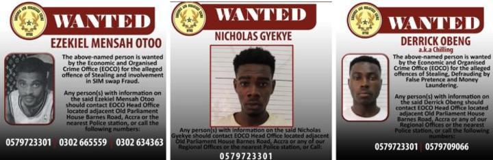 EOCO list suspects of Sim Swap Fraud - Ghana