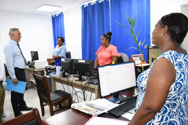 Minister Ferrari visits renovated SFA building - Seychelles