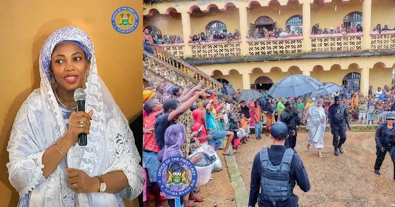 First Lady Fatima Bio Donates 500,000 And 250 Bags of Cement For ...