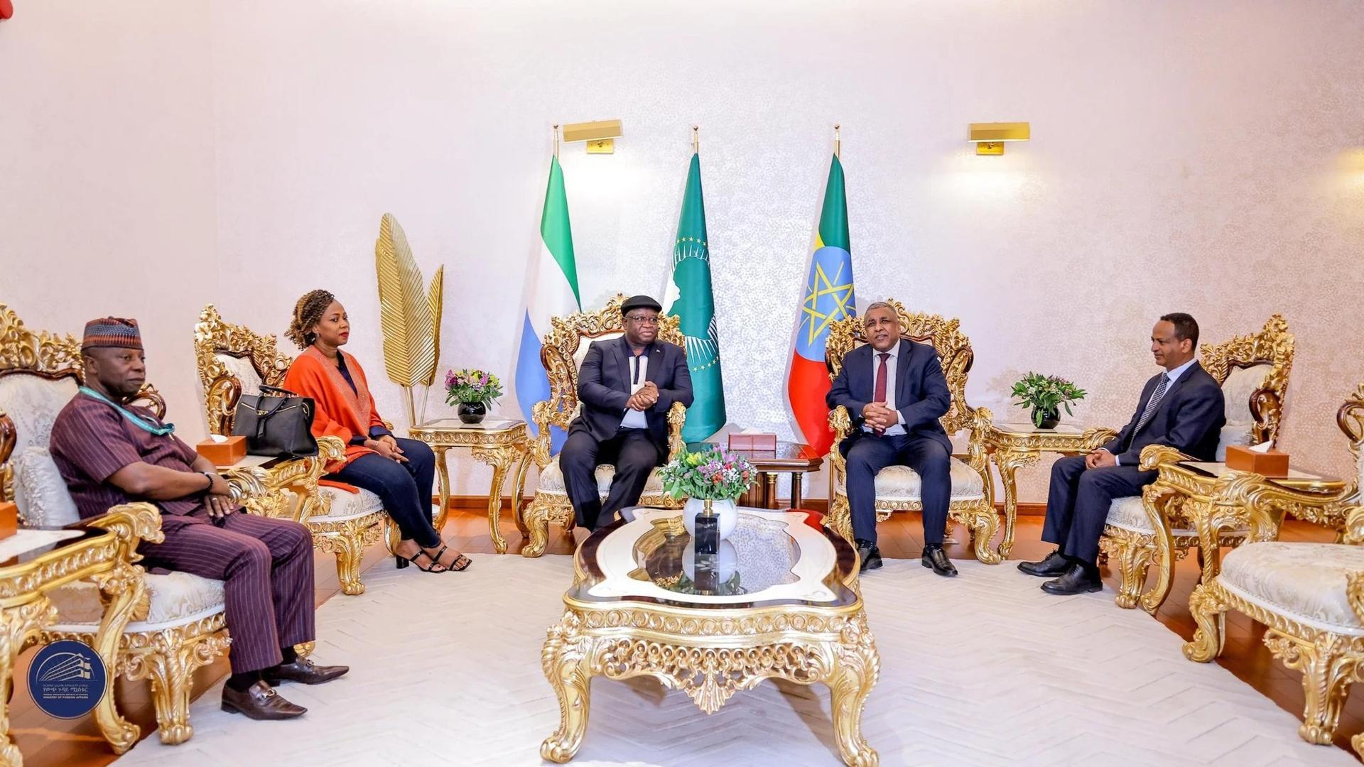 President Bio And First Lady Fatima Arrive Ethiopia for African Union ...