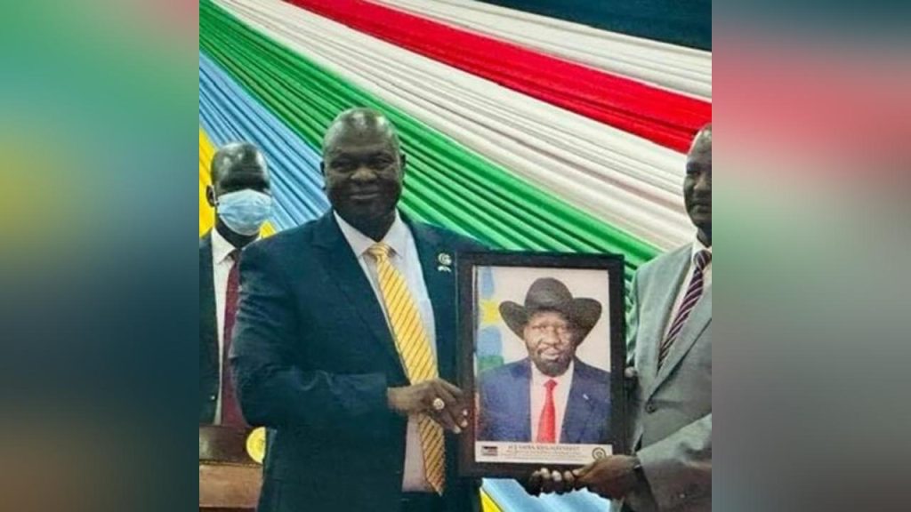 President Salva Kiir’s new official portrait unveiled by Machar - South Sudan