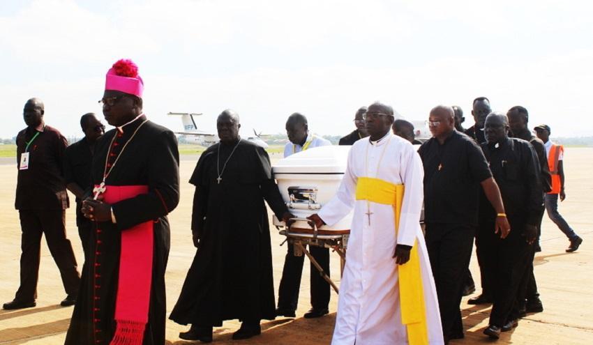 In pictures: Body of late Bishop Paride Taban arrives in Juba - South Sudan