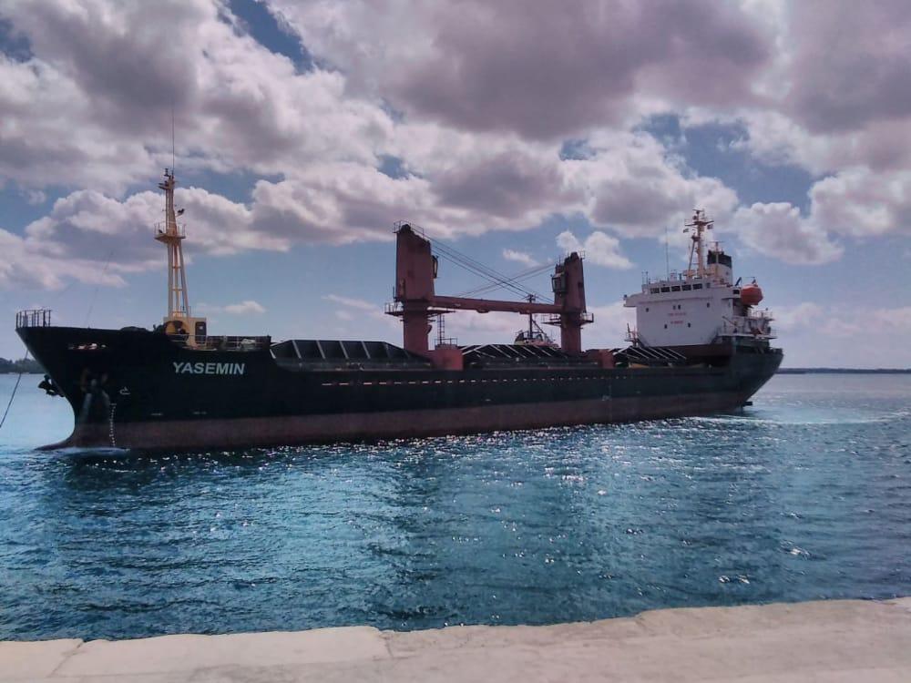 Large MV Yasemin docks at Mtwara Port - Tanzania