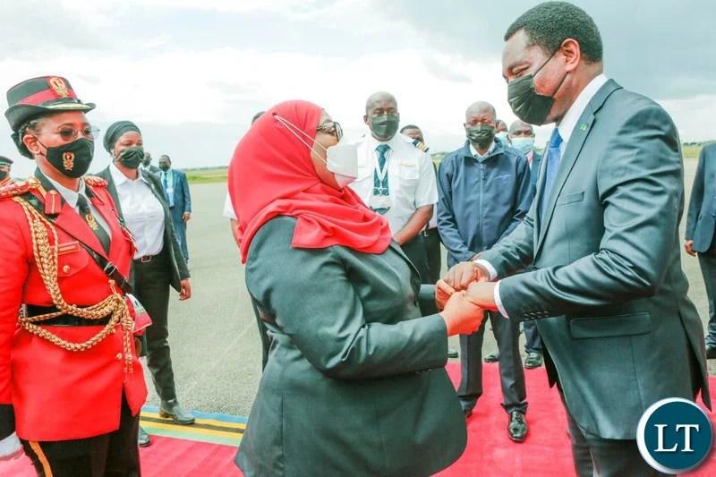 President Hichilema arrives in Tanzania - Zambia President Hichilema arrives in Tanzania - Zambia